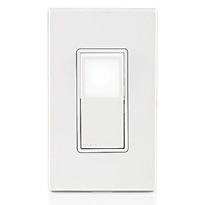 Leviton L5613-2W 15 Amp, 120/277 Volt, Decora LED Illuminated Rocker 3-Way AC Quiet Switch, Residential Grade, Grounding, White