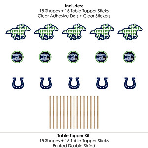 Big Dot of Happiness Kentucky Horse Derby - Race Party Centerpiece Sticks - Table Toppers - Set of 15