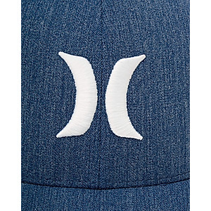 Hurley Men's Icon Textures Flexfit Baseball Cap, Obsidian, L-XL