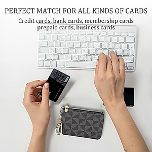 Veki Coin Purse Change Mini Purse Wallet With Key Chain Ring Zipper for Men Women Fashionable Bag Key Chain Pendant Leather Classic Clutch Purse(Black)