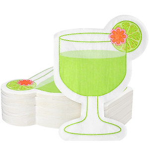 Weekgrat 100 Pcs Margarita Napkins Summer Drink Cocktail Beverage Martini Disposable Paper Dessert Napkin for Mexican Bachelorette Fiesta Bridal Shower Party Cinco de Mayo Decorations, 9.8 x 13 inch
