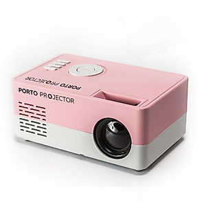 PortoProjector - Portable Mini Movie Projector - Smart Home Projectors - Compatible with Any Device, HDMI, USB, AV Cord, 3.5mm Jack - Indoor and Outdoor Use (Pink)