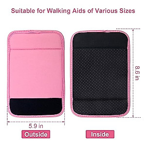 Coldairsoap Pink Walker Hand Grips Cover, 2 Pcs Walker Cushion Hand Grips for Rolling Wheelchair, Elderly Grippers, Rollator Handle