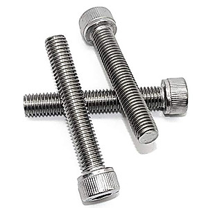 Fullerkreg M6-1.0 x 50MM Socket Head Cap Screws, Allen Socket Drive, Din 912, AISI 304 Stainless Steel (18-8), Full Thread, Bright Finish, Machine Thread, Quantity 10