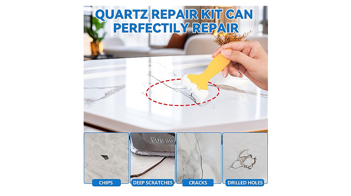 Quartz Countertop Chip Repair Kit for Granite & Marble Surfaces