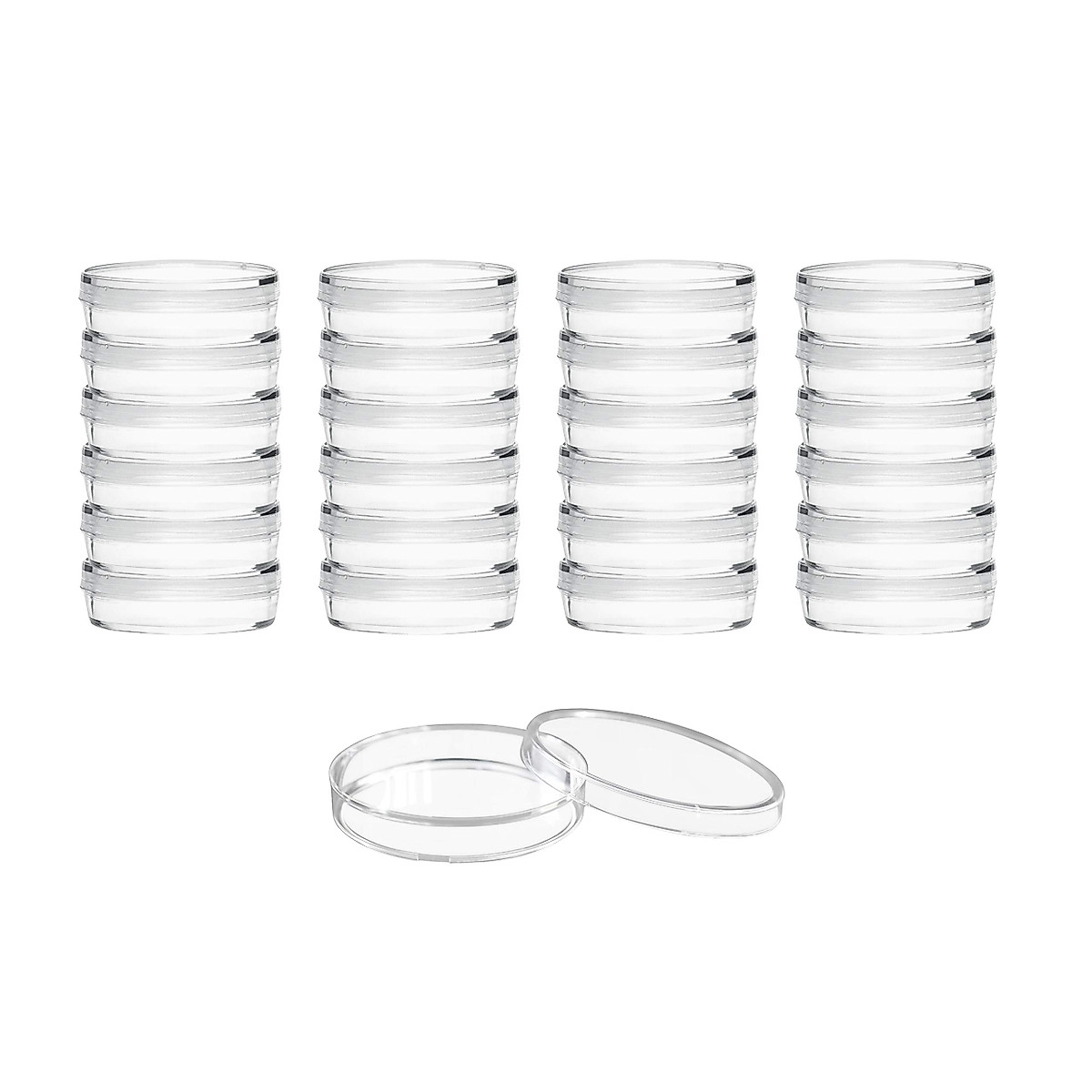 EISCO 25PK Disposable Petri Dish with Lid - Sterile - 35x15mm - Polystyrene - Triple Vented - Transparent