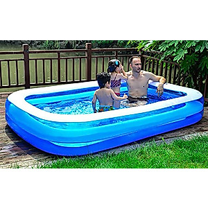 Amocane Inflatable Swimming Pool, L79 x W59 x H20 in, Family Swimming Pool with Electric Air Pump( Included ), for Backyard, Garden, Water Party