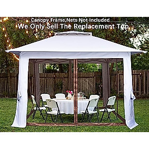 SCOCANOPY Top for 11'x11' and 12'x12' Pop Up Gazebo Canopy Frame,Canopy Frame and Netting Not Included, (Brown)