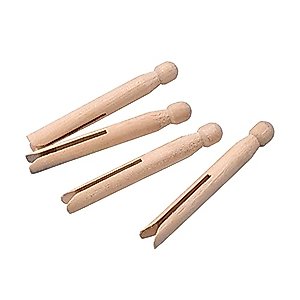 UUYYEO 12 Pcs Round Clothespins Wooden Doll Peg Pins Unfinished Blank DIY Decoration