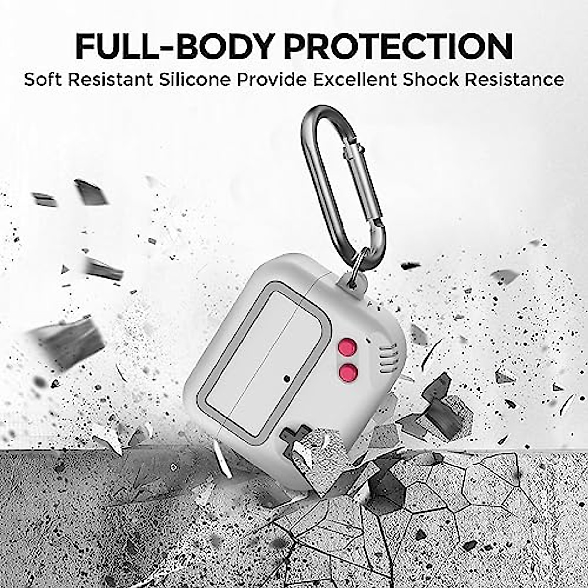 TRONWIN Silicone Airpods 3 Case Protective Covers Skin Game-Machine Design for Airpods 3 [Support Wireless Charging] Compatible with Apple Airpods 3rd Generation (Light Grey)