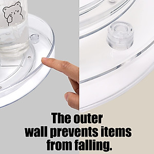 SWZHAI Lazy Susan Organizer 11 inches, Clear Turntable Acrylic Spice Rack for Cabinet Storage, Rotating Seasoning Organizer for Kitchen, Refrigerator, Pantry, Countertop, Table, Vanity, Bathroom