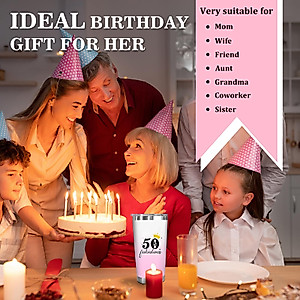 Unipinkart 50th Birthday Gifts for Women 20OZ Stainless Steel Tumbler,1975 50 Year Old Birthday Gifts for Her, 50th Birthday Decorations for Woman, Cool Birthday Gift for Women Turning 50