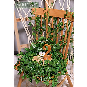 PARTY JOY 84Ft 12 Strands Artificial Ivy Leaf Vines Hanging Plants Garland Fake Foliage for Room Home Garden Bedroom Kitchen Patio Office Wedding Wall Decor (Green,960 Leaves)