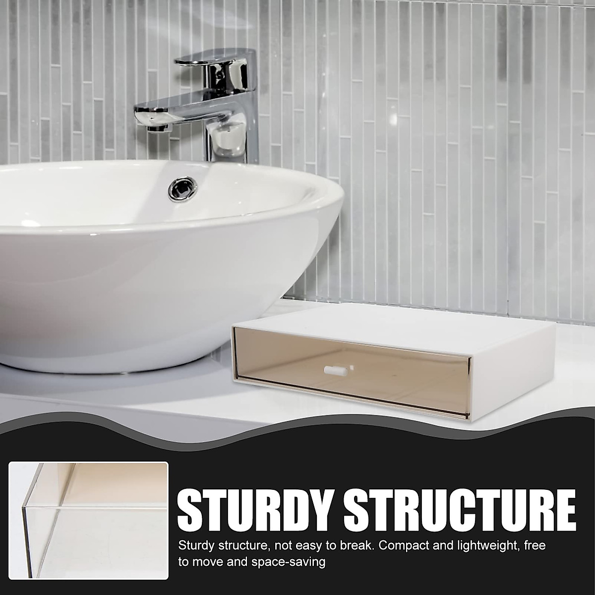 BESPORTBLE Box Drawer Storage Box Eyeshadow Palettes Holder Stationery Storage Container Plastic Table Drawer Plastic Drawer Storage Drawers Organizer Make up Office Bathroom Cabinet