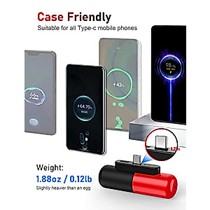 NBZZ 3300mAh Cute Portable Charger Type C Battery Pack, Compatible for Android Samsung Galaxy S20,S10,S9,S8,Note 20/10/9/8,Moto Z3/2,LG V35/G8/7/5,Nintendo Switch,Google Pixel 4/3/2XL,OnePlus, Red