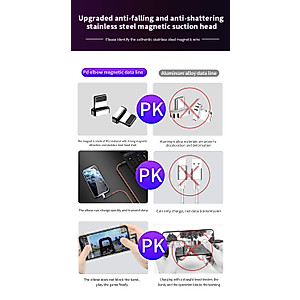 Strong Magnetic USB C to iOS 16 PD Fast Charging Cable, Right Angle, 90 Degree, 8 pin Data Syncing L-Tip 27W 20W 9V3A Cord, Nylon Braided for iPhone 14 13 12 Mini Pro Max 11 Xs Xr iPad Air, 1.2m 4ft