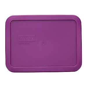 Pyrex 7210 3-Cup Glass Dish with 7210-PC 3-Cup Thistle Purple Lid Made in the USA - 6-Pack