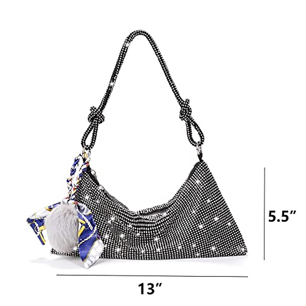 sveter Black Rhinestone Purse for Women Evening Bag Sparkly Clutch