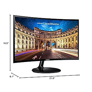 Samsung CF390 (LC24F390FHNXZA) 24-inch LED Curved FHD 4ms FreeSync Monitor Black (Renewed)