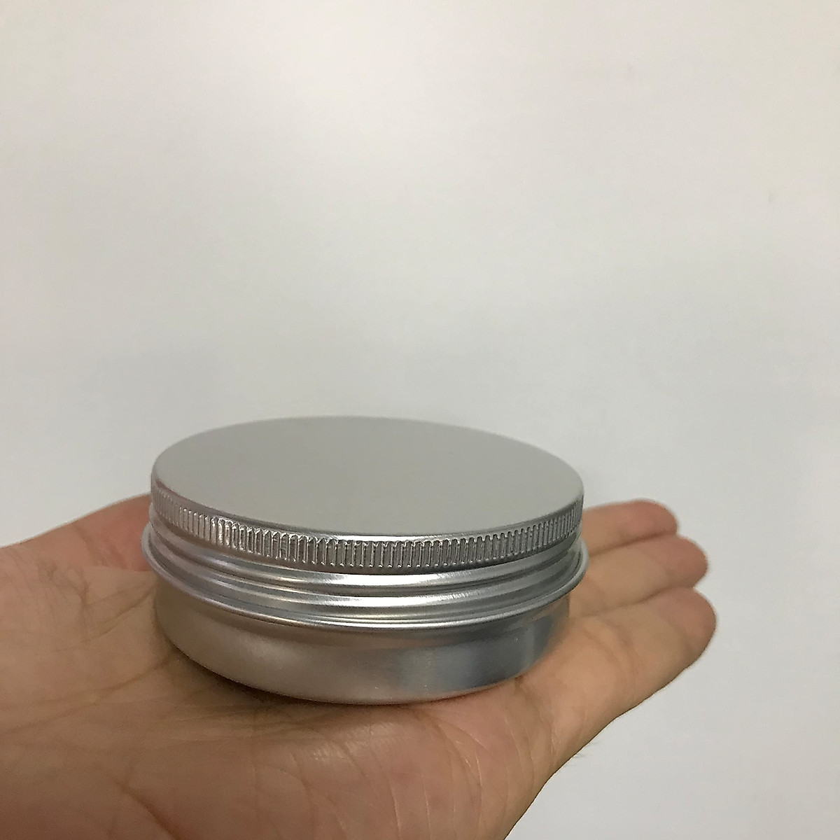 Aluminum Tin Jars, Cosmetic Sample Metal Tins Empty Container Bulk, Round Pot Screw Cap Lid, Small Ounce for Candle, Lip Balm, Salve, Make Up, Eye Shadow, Powder (12 Pack, 2 Oz/60ml)