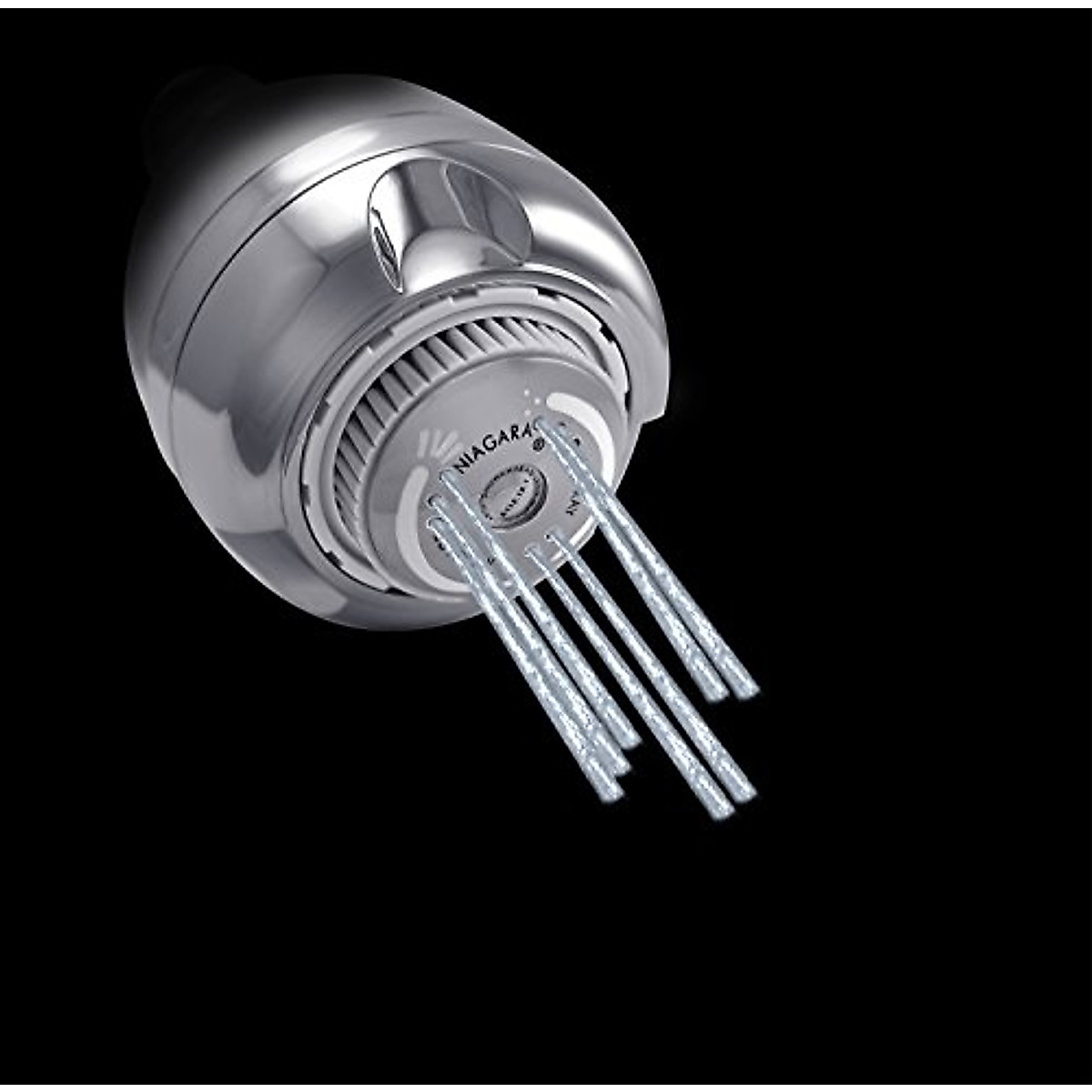 PF WaterWorks SmartFLOW Water Sense Listed Water Saving Efficient Three Spray Pattern Massaging Showerhead - 1.5 GPM; PF0555