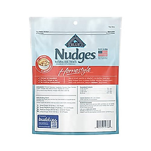Blue Buffalo Nudges Homestyle Natural Dog Treats, Chicken, 10oz Bag