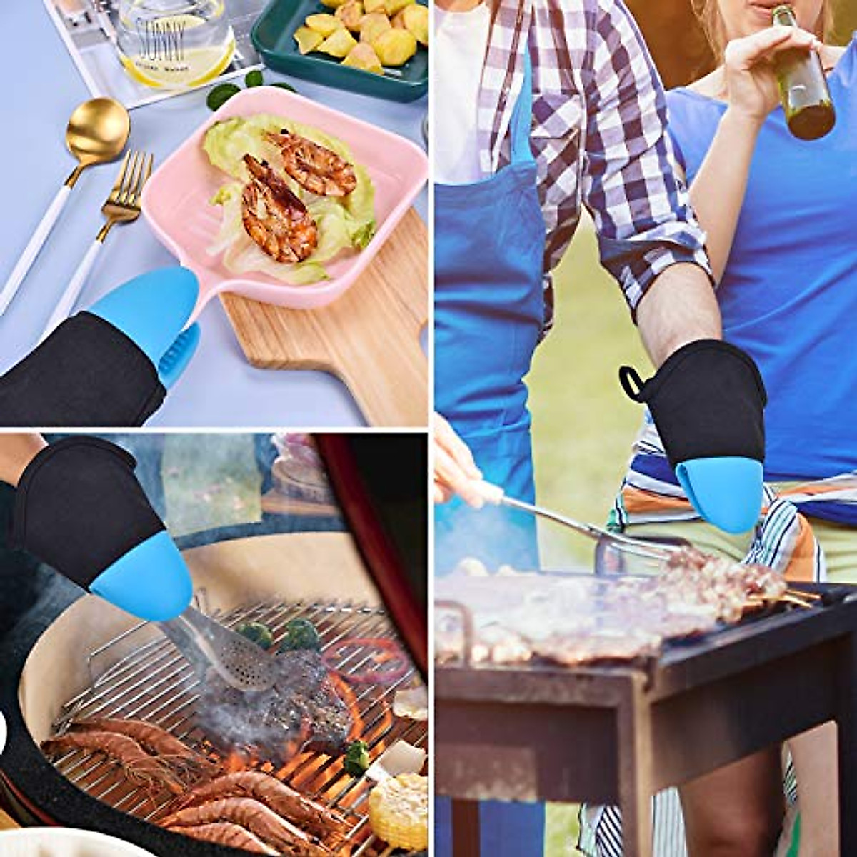 Ubrand Flybirdshome Mini-Oven Gloves,Cooking Pinch Gloves,Silicone Oven Mitts, Pinch Potholders for Kitchen,Cooking Gloves Heat Resistant,Pot Holders and Oven Mitts Sets Suitable for Kitchen Cooking