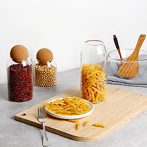 NUTRIUPS Storage Glass Jar Set Food Storage Tank With Wooden Lid 500 ML,800ML,1200ML