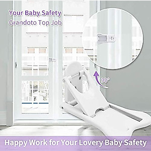 Sliding Glass Door Child Lock-GRANDOTO 4Pack Baby Proofing Home Guard Safety Locks & Toddler Children Proof Security Locking Kits for Window,Wardrobe,Closet,Patio,Shower,Barn,Kitchen Doors Slide Glass