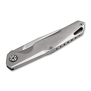 Boker Magnum Shiny EDC Pocket Knife - Small Multipurpose Folding Knife with 2.36 Inch, 8Cr13MoV Steel Blade and Stainless Steel Handle, Lightweight Everyday Carry (01SC086)