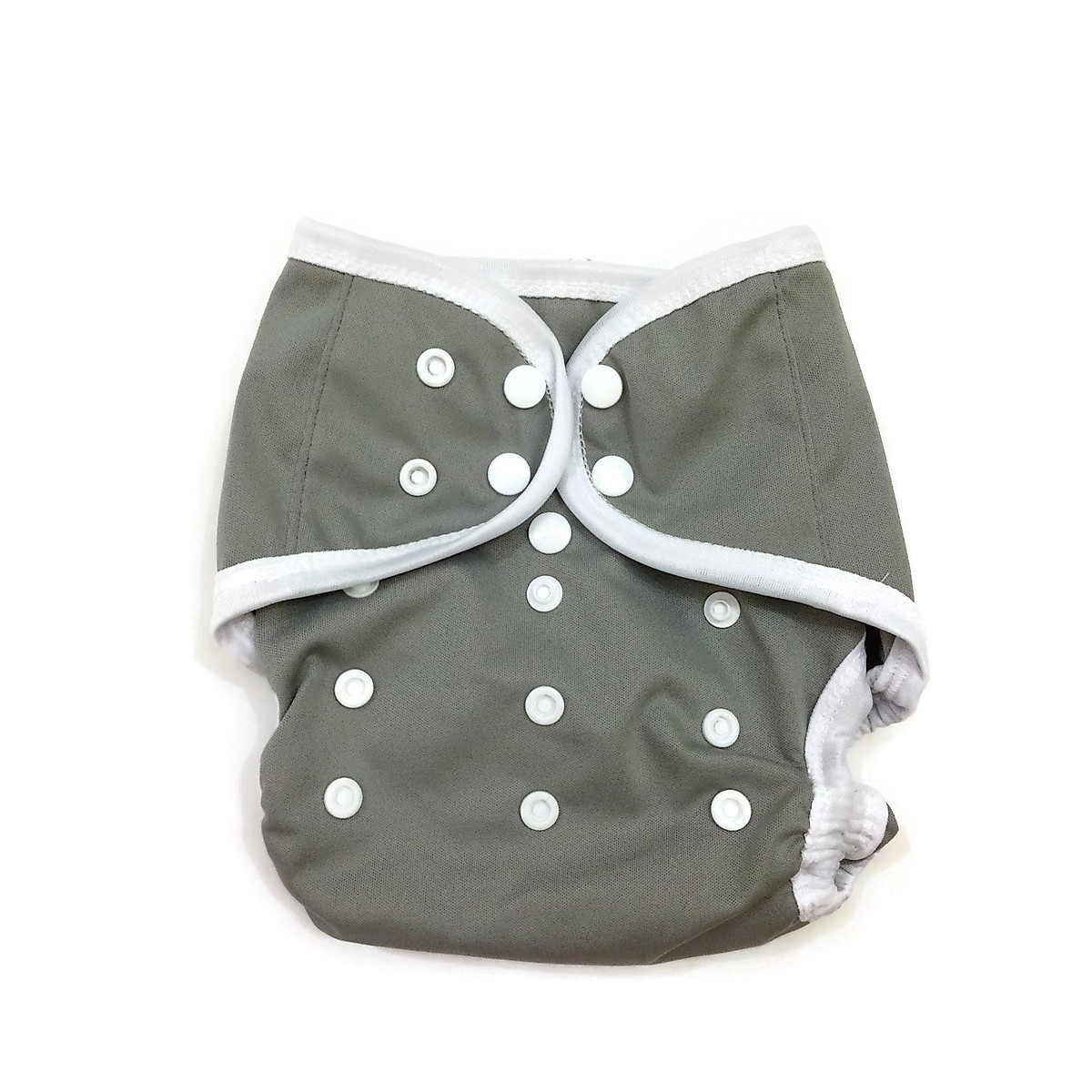 BB2 Baby One Size Solid Happy Leak-free Snaps Cloth Diaper Cover for Prefolds (One Size, Gray)
