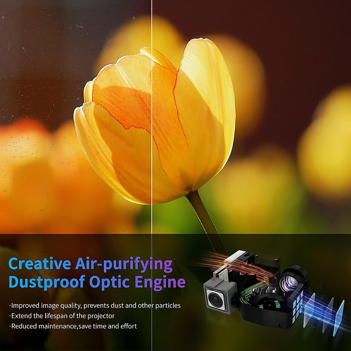 Ultra HD 4K Daytime Projector 14300 High Lumens Outdoor Movie Projector ...