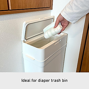 Like-it | LBD-02 | Odor-Free Trash Bin, Slim and Stylish | Odor Leakage Prevention, Kitchen, Living, Diaper and Pets | 13.2" × 6.7" × 24.6" | White | 6.6 gal