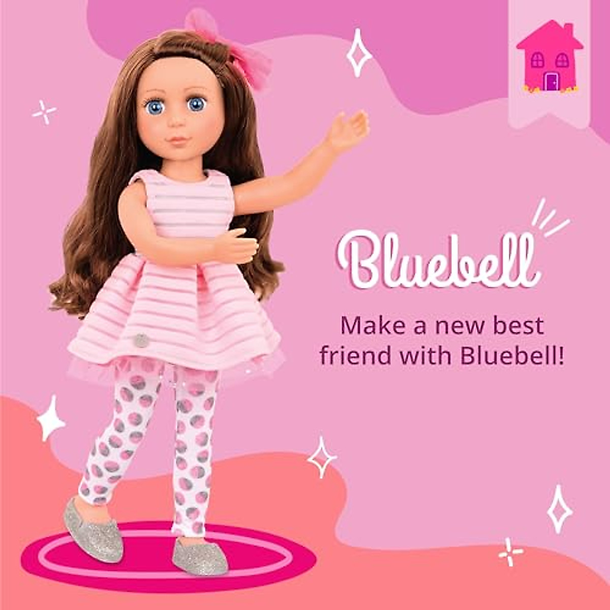 Glitter Girls - Bluebell 14-inch Poseable Fashion Doll - Dolls for Girls Age 3 & Up,Pink, Brown, Silver, Blue