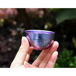 Boundless Voyage Titanium Double Layer Anti-scalding Colorful Teacup Wide Mouth Wine Tea Mug Lightweight Camping Drinkware for Daily Used Hiking Ti3082D(purple)