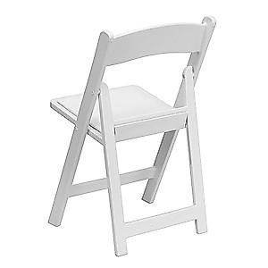 Flash Furniture Hercules™ Series Folding Chair - White Resin - 1000LB Weight Capacity Comfortable Event Chair - Light Weight Folding Chair