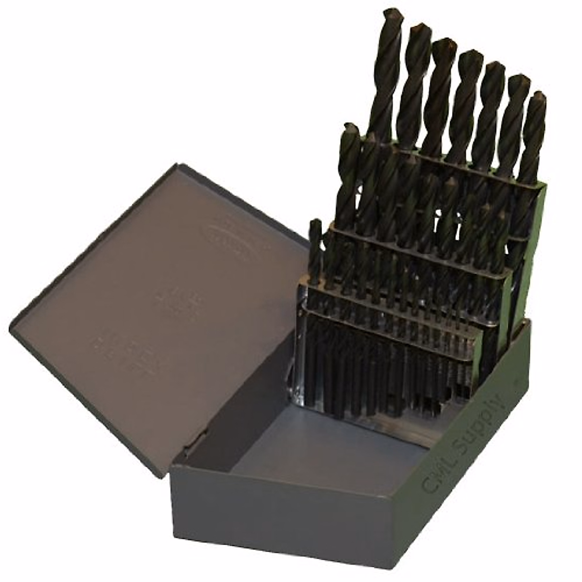 Topline Drill Bit Set 29pcs 1/16"-1/2" by 64th USA Huot Index, Roll Forged