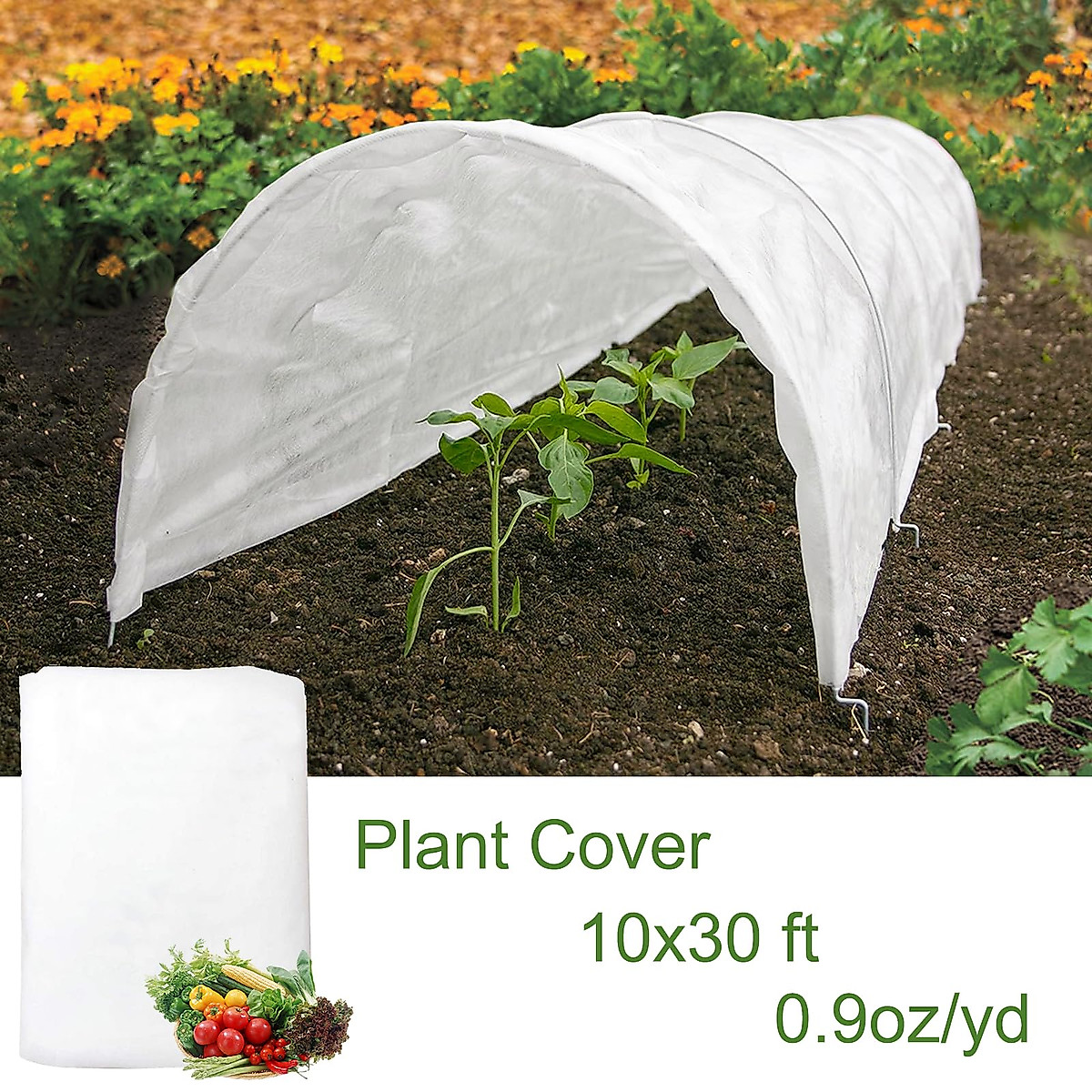 YARLANDSUN 10x30ft 0.9oz Floating Row Covers, Frost Plant Covers for Winter Freeze Protection, Blanket Plants Cloth Used in Outdoor Garden Raised Bed