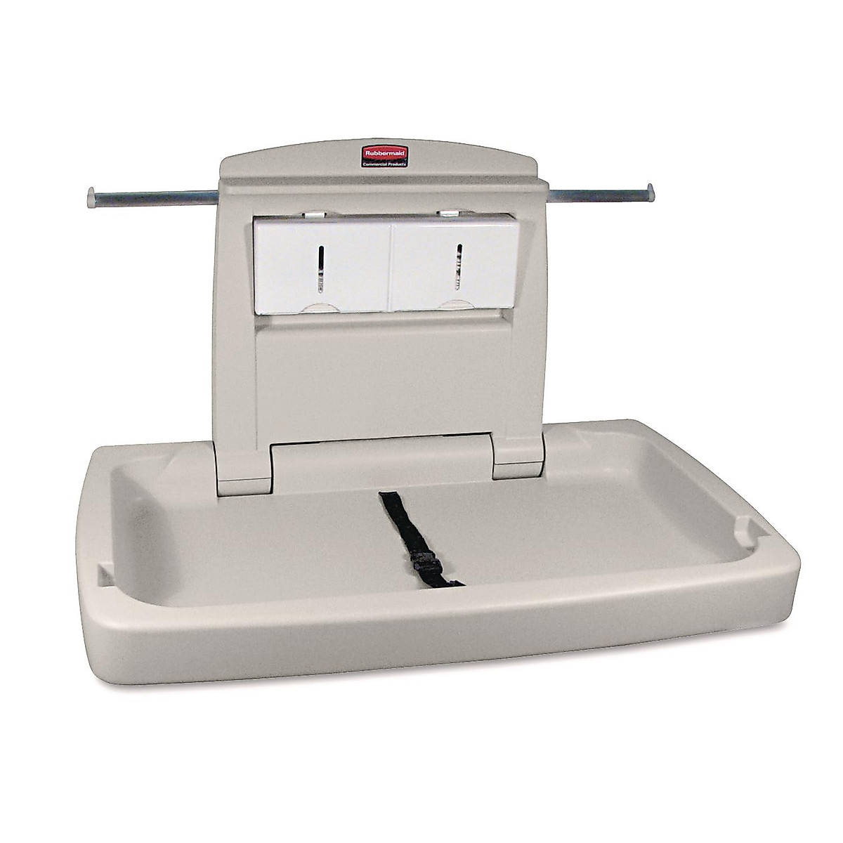 Rubbermaid Commercial Horizontal Baby Changing Station, 33.25-Inch Length x 21.5-Inch Width x 4-Inch Height, Light Platinum (FG781888LPLAT)