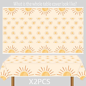 First Trip Inspired Around The Sun Birthday Decorations 102pcs Boho One Sun 1st Birthday Paper Plates Napkins Cups and Table Cloth You Are My Sun Sunshine Party Supplies Boho One Sun 1st Birthday Decoration