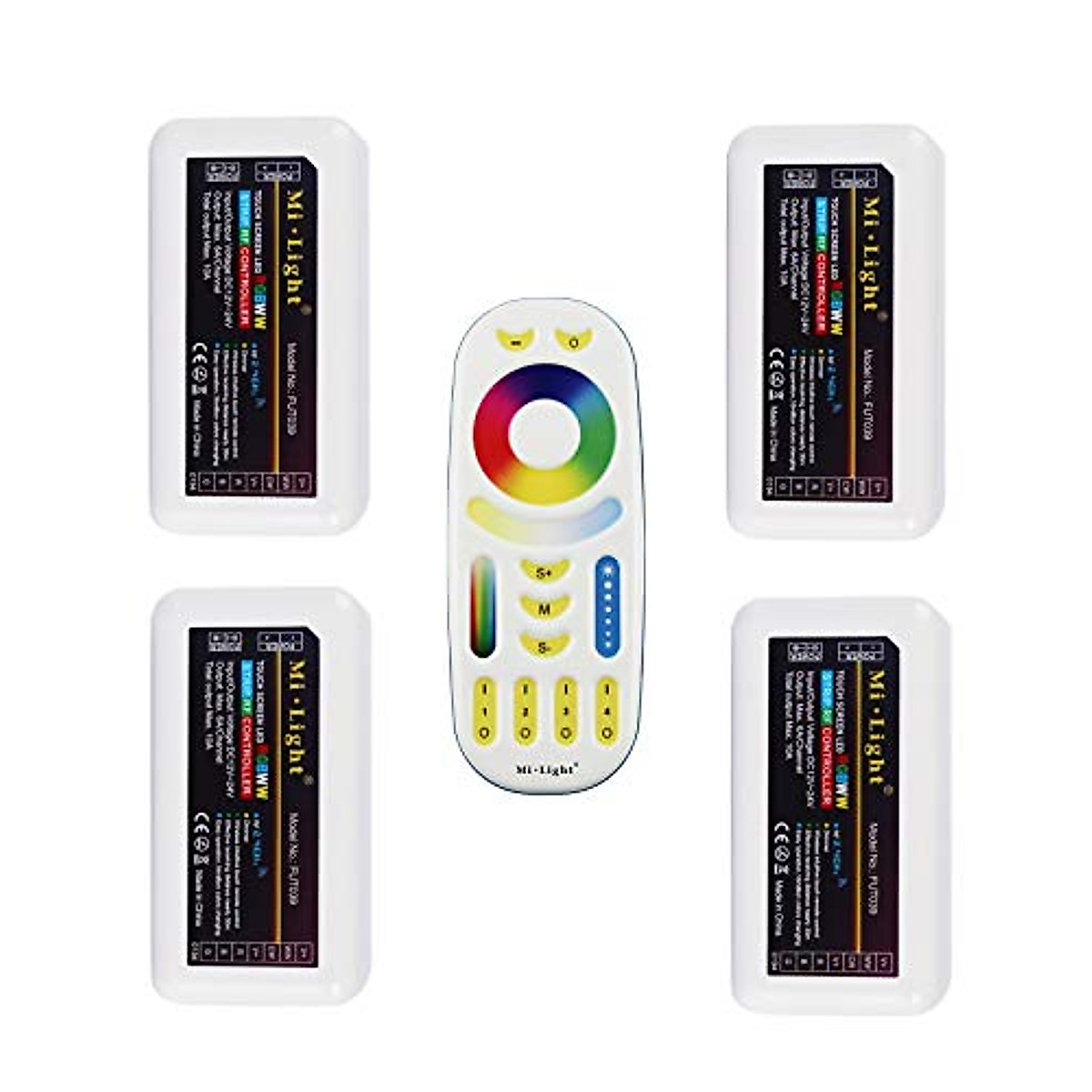 LED Strip Lights Mi-Light FUT039 RGB＋CCT LED Strip Lights 4 PCS and One FUT092 Remote Controller(4*FUT039+Remote)
