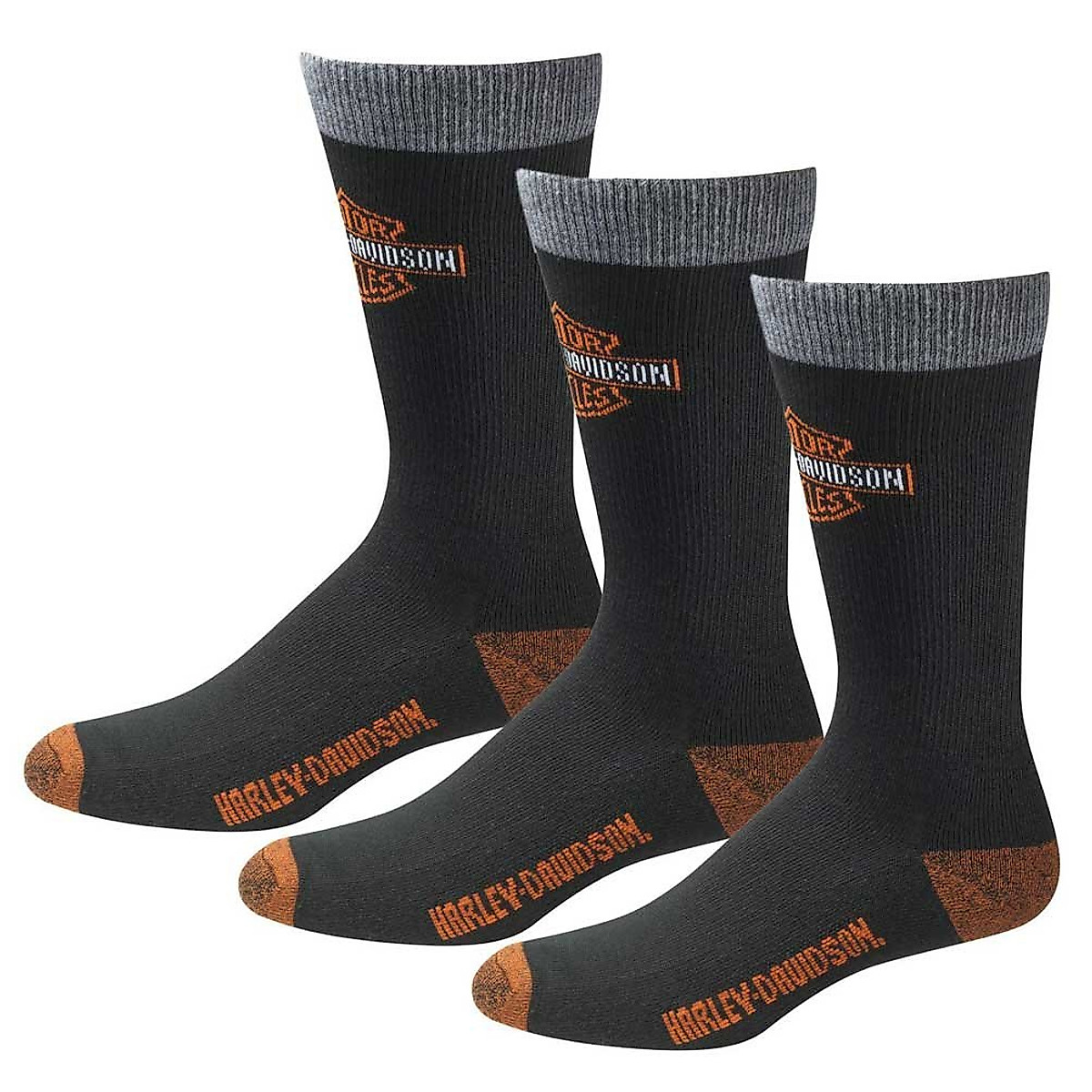 Harley-Davidson Men's UltraDri 3 Pack Poly Blend Riding Socks D99202870-001