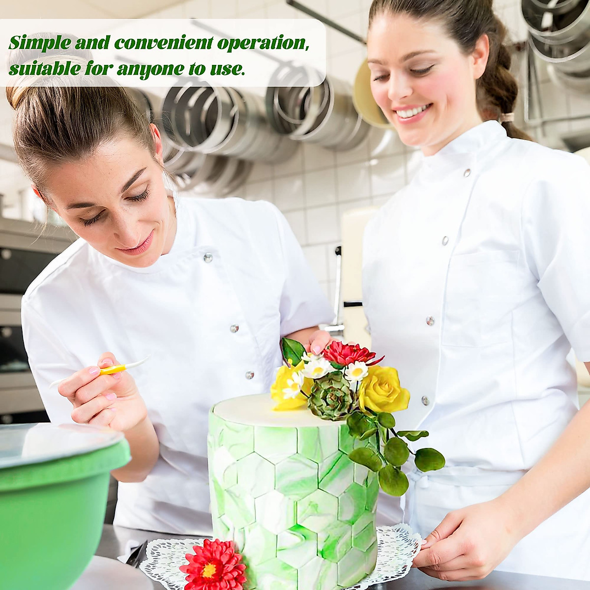 LaVenty 9 PCS Texture Mat Fondant Impression Mat Cake Border Decorating Tool Cake Mold Cookie Cutter Cake Fondant Cutter