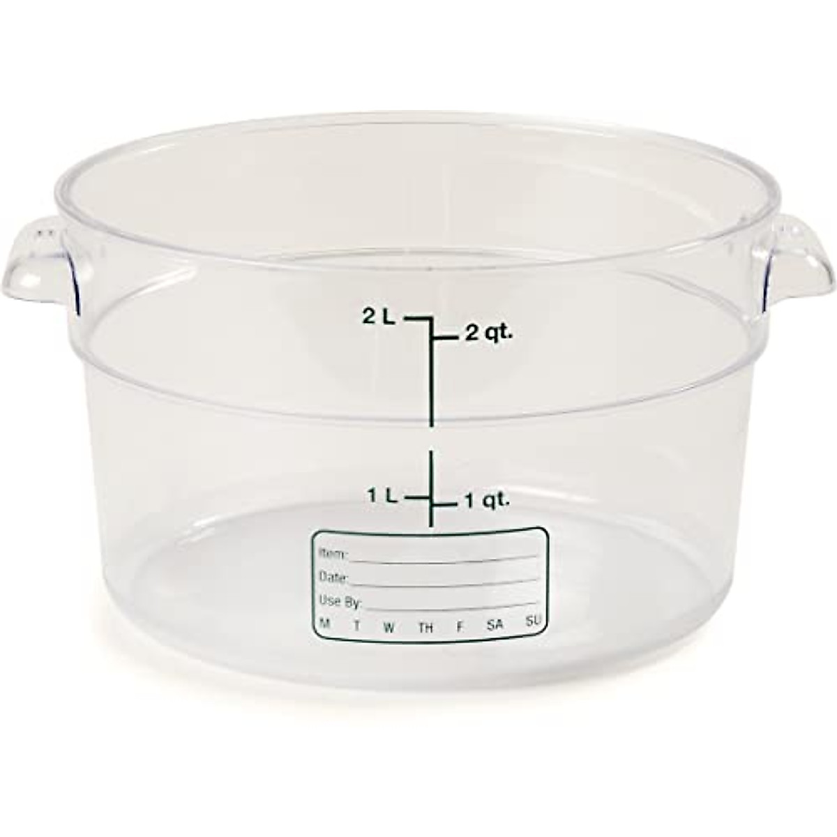 Carlisle FoodService Products Storplus Round Food Storage Container with Stackable Design for Catering, Buffets, Restaurants, Polycarbonate (Pc), 2 Quart, Clear