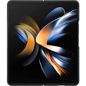 SAMSUNG Galaxy Z Fold 4 Case - Leather Cover, Protective, Premium, Elegant Phone Case with Front and Back Protection, Soft Surface - Bulk Packaging - (Black)