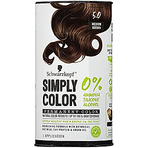 Schwarzkopf Simply Color Permanent Hair Color, 5.0 Medium Brown