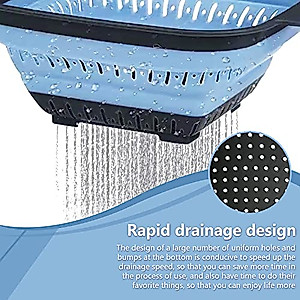 Esmartlife Silicone Colanders - 2 Collapsible Colanders (Strainers), Sizes9" - 3 Quart and 8" - 2Quart -Colander Strainer, Space-save Silicone Kitchen Foldable Food Strainer