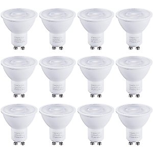TORCHSTAR 12-Pack GU10 LED Bulbs Dimmable, 500LM 50W Halogen Equivalent, 4000K Cool White, 40° Beam Angle MR16 Spot Light Bulb for Recessed Lighting Track Lighting, UL & Energy Star Listed