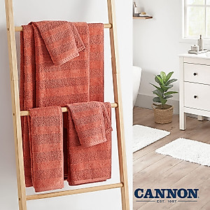 CANNON Shear Bliss Quick Dry 100% Cotton Bath Towels (30" L x 52" W), Slim Lightweight Design, Textured Dual Weave, Low Lint Absorbent (2 Pack, Coral)