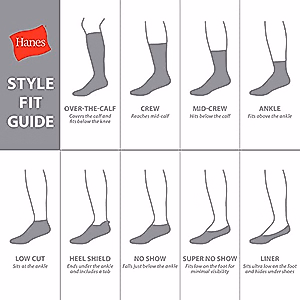 Hanes girls 20-pair Super Value Super No Show fashion liner socks, Assorted, Medium US